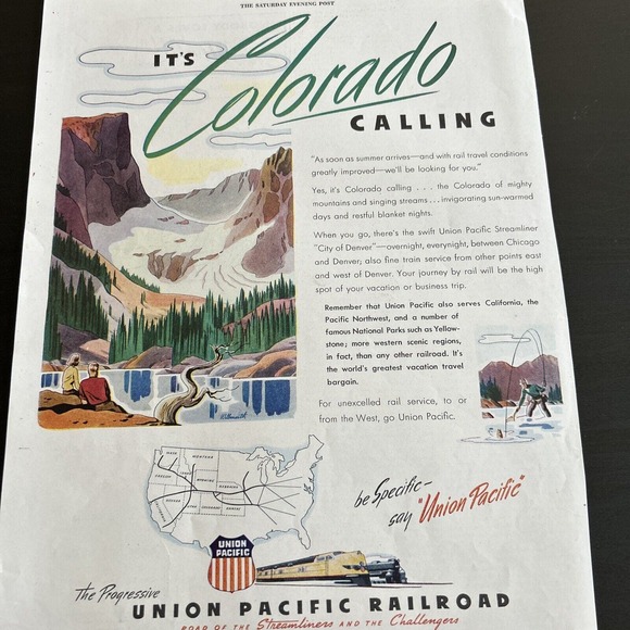 Newspaper Ad | Other | Newspaper Print Ad Union Pacific Railroad Train ...